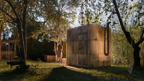 Upcyklovaná sauna - Czech Architecture Award 2025